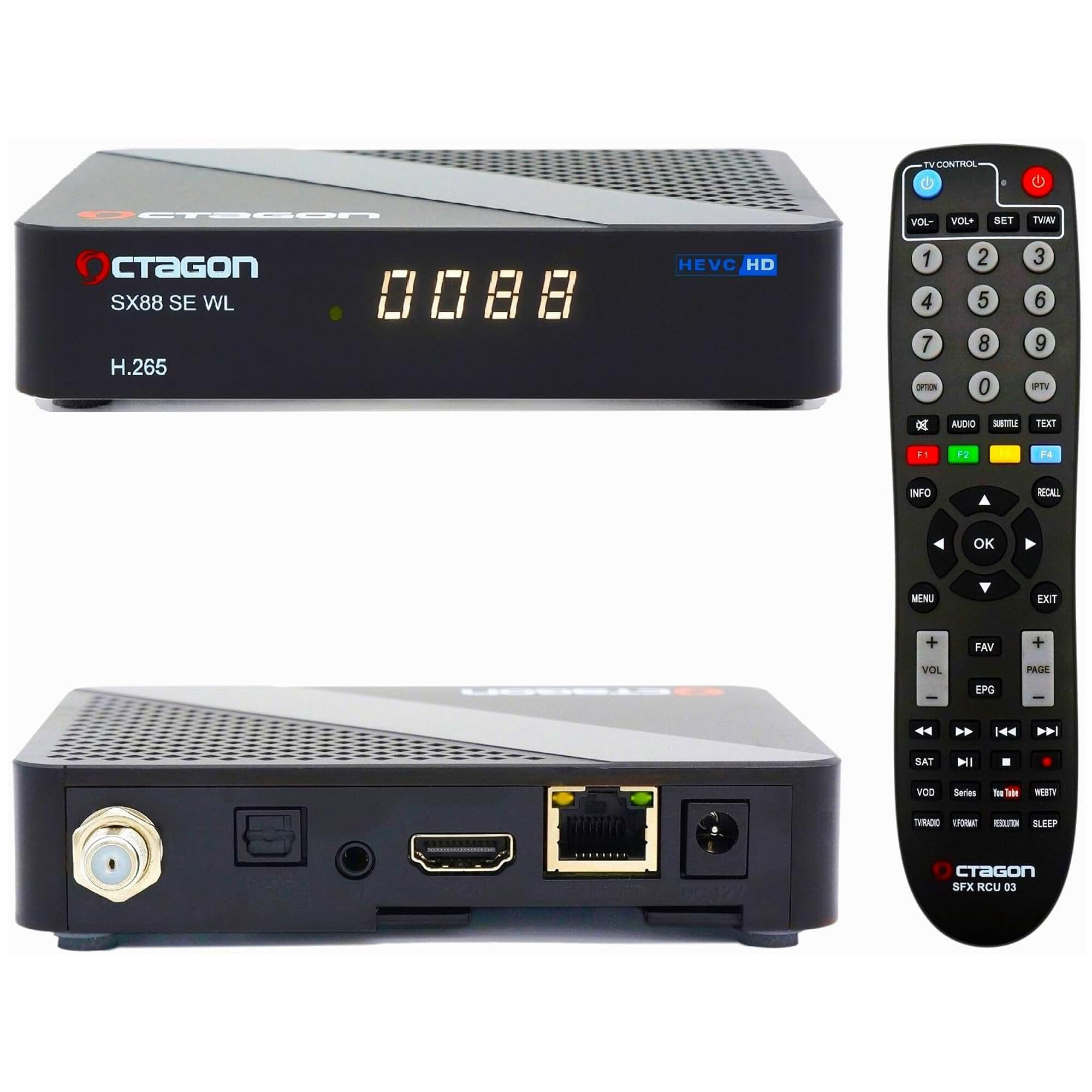 OCTAGON SX88 SE V2 WL HD H.265 S2+IP Linux Receiver